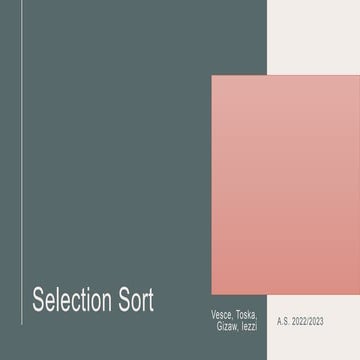 Selection sort | PPT