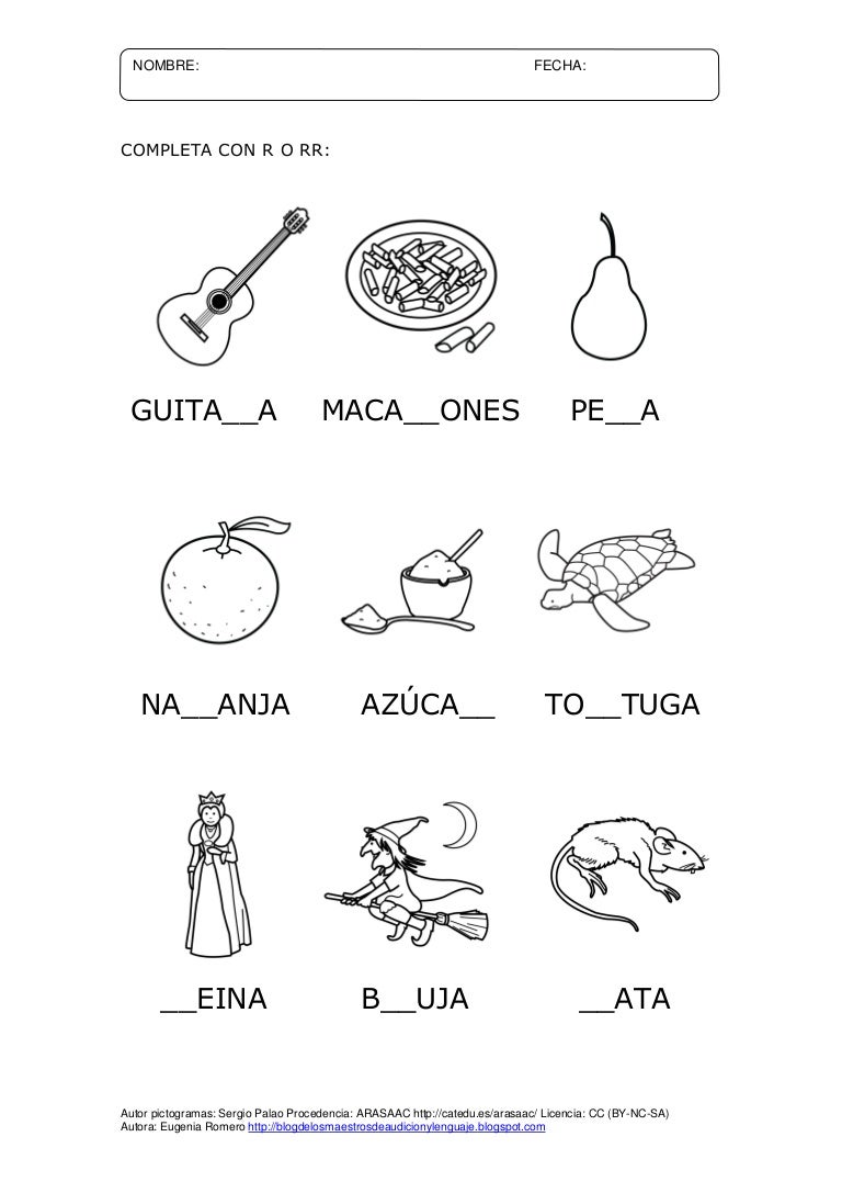 Completa con r o rr castellano eugenia romero