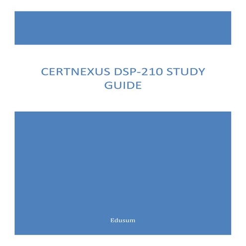 CertNexus DSP-210 | Study Strategy & Practice Tests | PDF