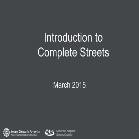 Introduction to Complete Streets | PPTX