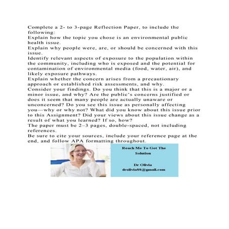 Complete a 2- to 3-page Reflection Paper, to include the following.docx