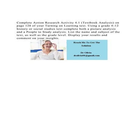 Complete Action Research Activity 4.1 (Textbook Analysis) on pag.docx