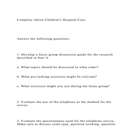 Complete Akron Childrens Hospital Case. Answer the fo.docx