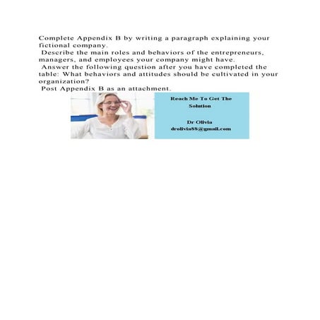 Complete Appendix B by writing a paragraph explaining your fictional.docx