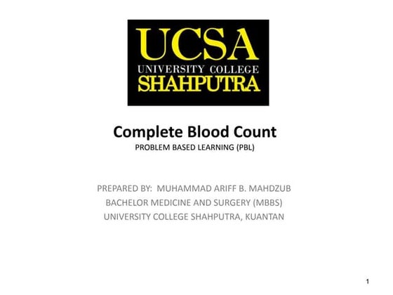 COMPLETE BLOOD COUNT | PPTX