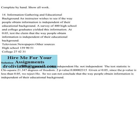 Complete by hand. Show all work. 14. Information Gathering and E.pdf