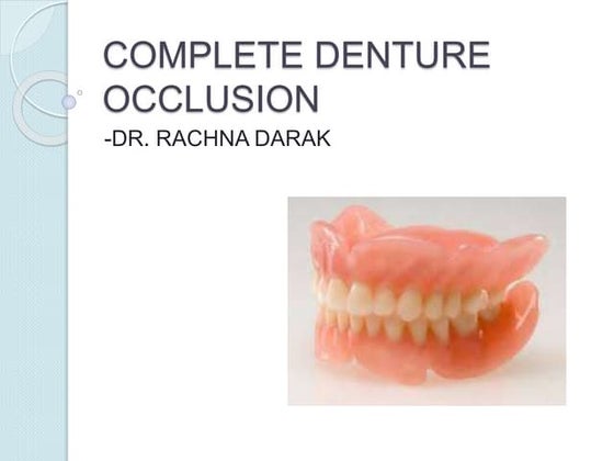5th L mutually protected occlusion.pptx | Dental Health | Diseases and Conditions