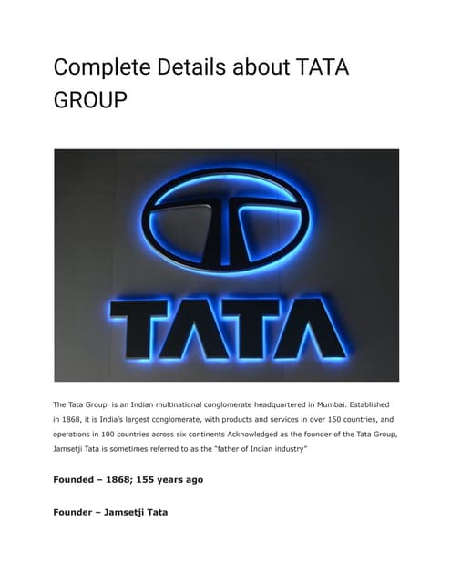 BCG Matrix of Tata Group | PPTX