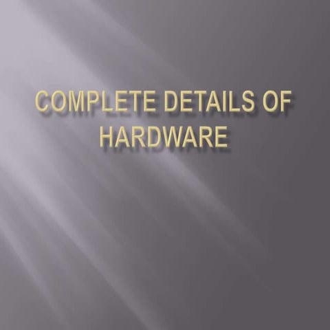Computer Hardware | PPTX