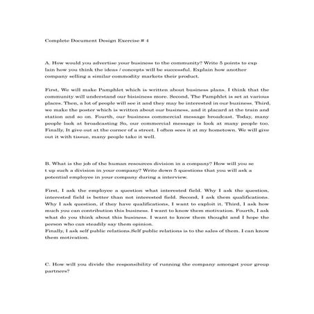 Complete document design exercise #4 | PDF