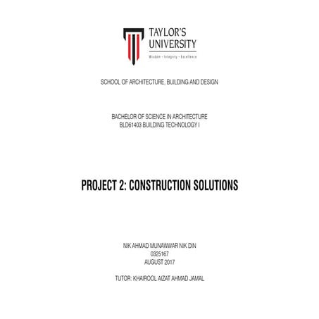 PROJECT 2: CONSTRUCTION SOLUTIONS | PDF