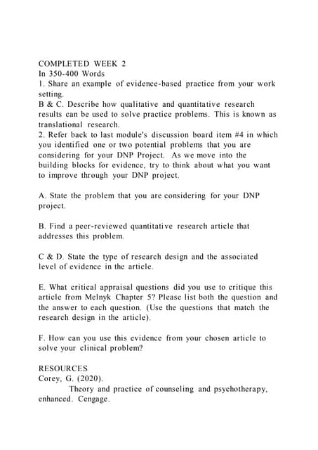 Week 7Applying and Sharing EvidenceTextbookHouser, J | PDF