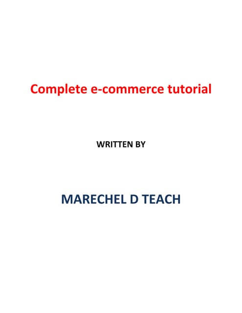Complete Ecommerce Tutorial Pdf