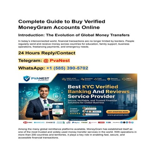 Complete Guide to Buy Verified MoneyGram Accounts Online | PDF
