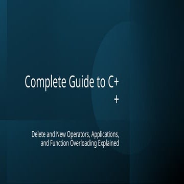 Key Programming Concepts Delete And New Operators Applications Default Arguments And 