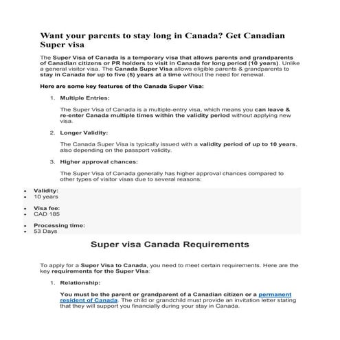 Complete guide to Canada Super visa.pdf | Health Insurance | Insurance