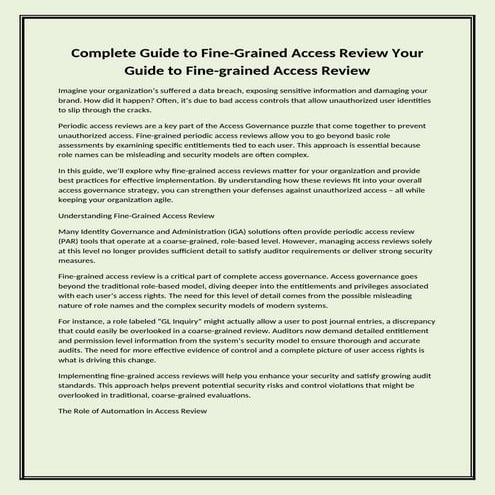 Complete Guide to Fine-Grained Access Review.docx