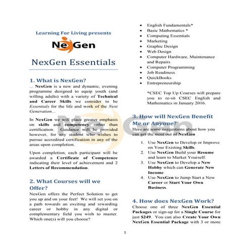 NexGen Essentials... All You Need to Know! | PDF