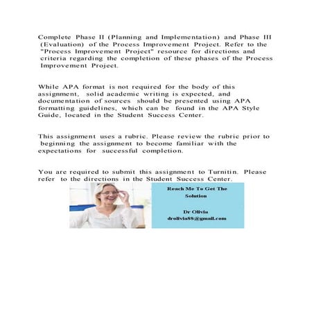 Complete Phase II (Planning and Implementation) and Phase III (Eval | PDF