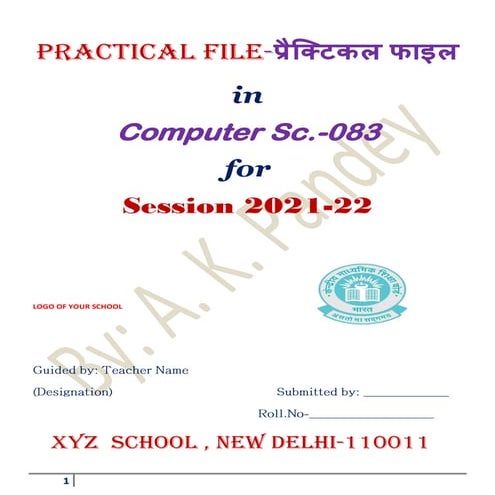 Informatics Practice Practical for 12th class | PDF