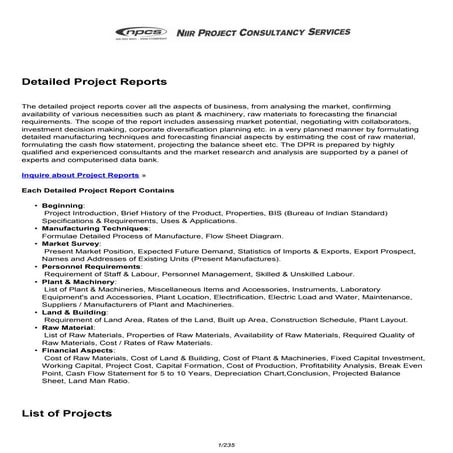 Complete project list | PDF