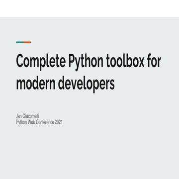 Complete Python Toolbox For Modern Developers Ppt