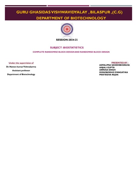 Complete Randomized Block Design (CRBD) and Randomized Block Design ... Complete Randomized Block Design (CRBD) and Randomized Block Design ...