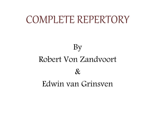 REPERTORY AND CASE TAKING INTRODUCTION TO REPERTORY PPT. | PPTX