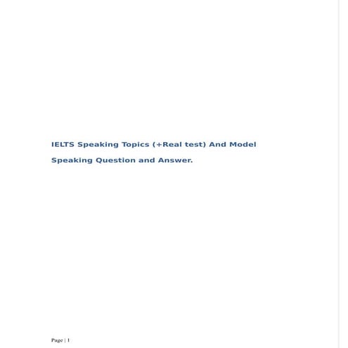 Complete speaking questions and answers | PDF