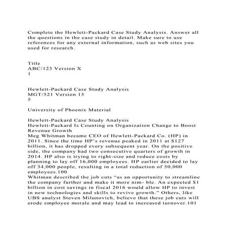 Complete the Hewlett-Packard Case Study Analysis. Answer all the q.docx