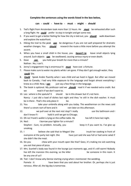 Grammar Test Answer Key | PDF