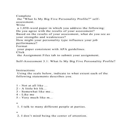 the 5 question personality test | DOCX