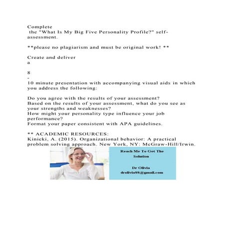 Complete the What Is My Big Five Personality Profile self-asses.docx