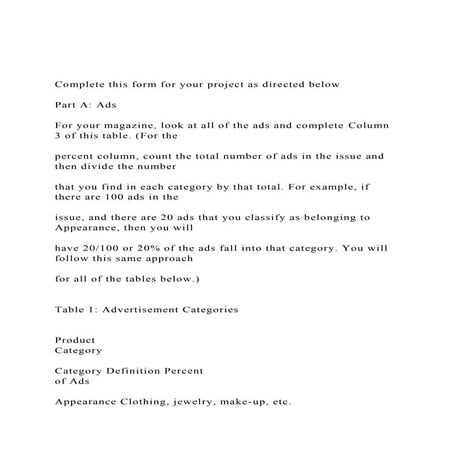 Complete this form for your project as directed below Part.docx