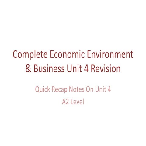 Complete Economic Environment & Business Unit 4 revision | PPT