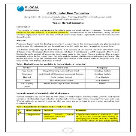 Complete unit 4th herbal drug formulation | PDF