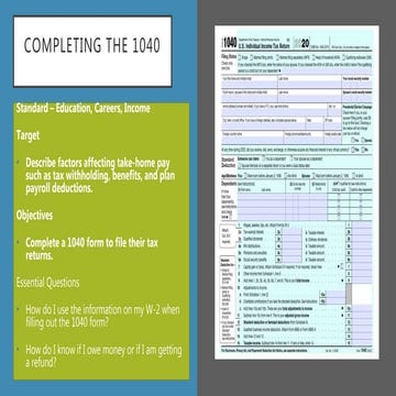 Completing the 1040 | PPTX