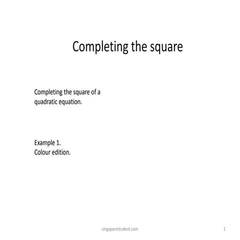 Completing the square v002 | PPT