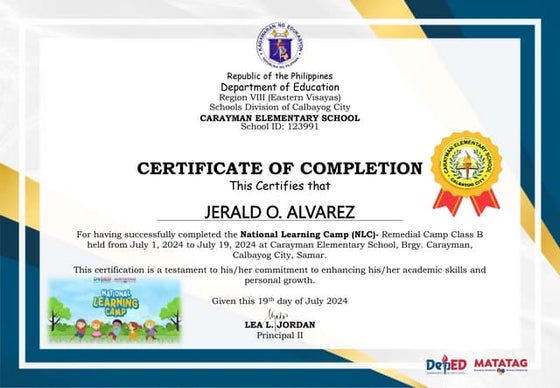 DepEd Certificates-Recognition for quarterly recognition | PPT