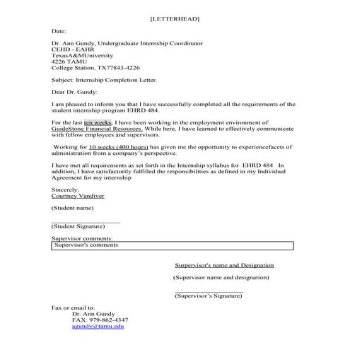 Completion letter 12 b | DOCX