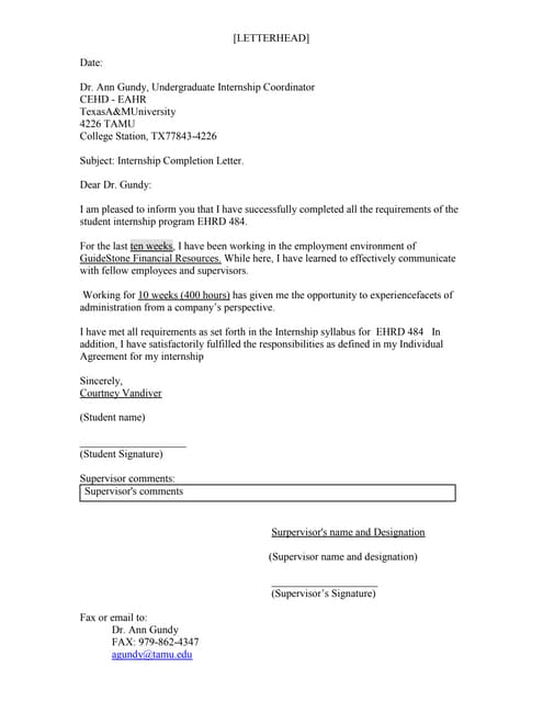 INTEGER Innovation Intern Completion Letter | DOCX