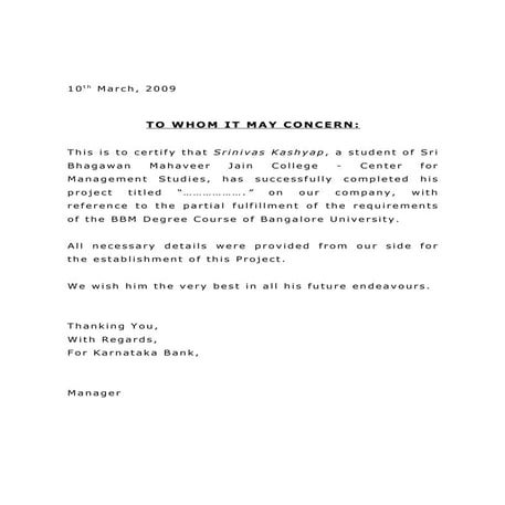 Project Completion Letter Format Project Completion Certificate