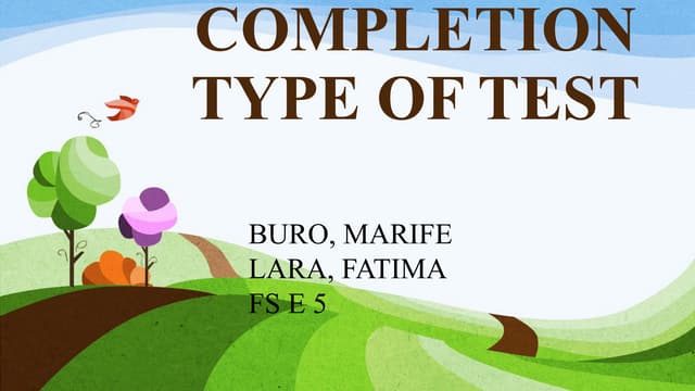 Completiontestppt | PPTX
