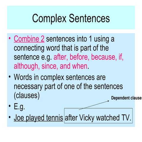 Complex Sentences | PPT
