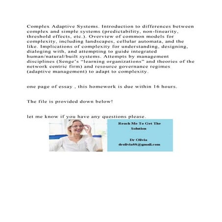 Complex Adaptive Systems. Introduction to differences between comple.docx