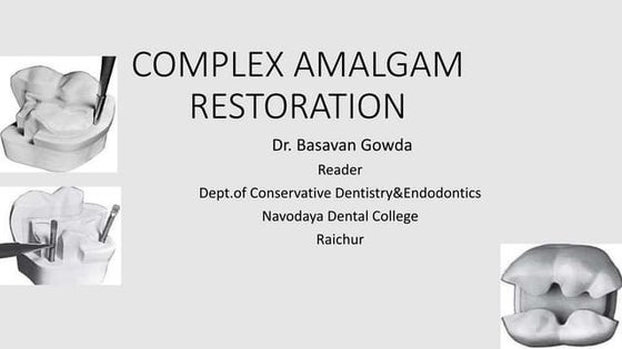 Pin retained amalgam restorations | PDF