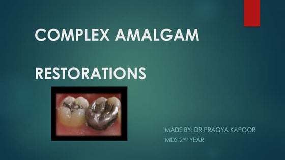 Pin retained amalgam restorations | PDF | Dental Health | Diseases and ...