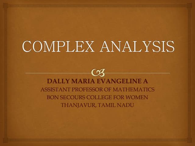 Complex analysis | PPTX