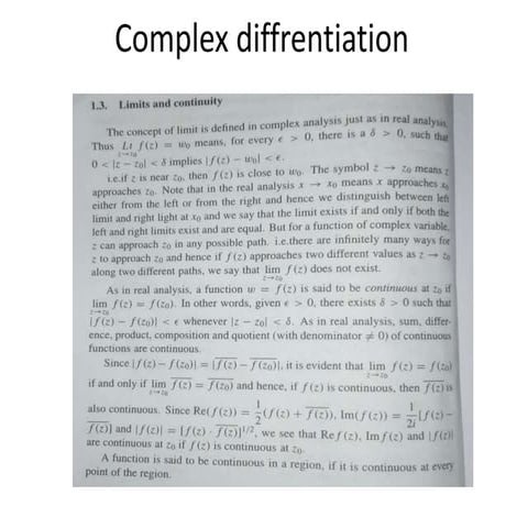 Complex diffrentiation | PPT
