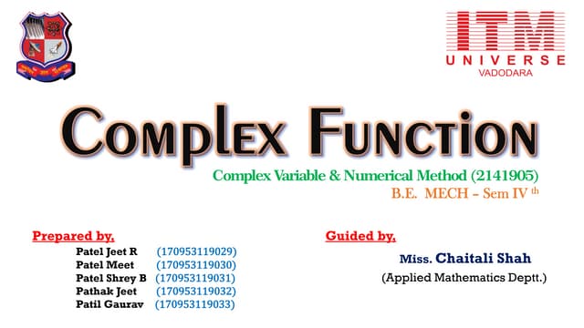 Complex analysis | PPTX